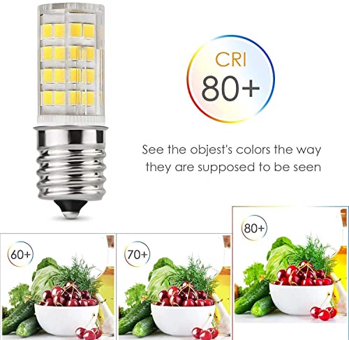 E17 LED Bulb for Microwave Oven,Kitchen Appliance Light Bulb, Stovetop Light,4 Watt (40W Halogen Bulb Equivalent), Daylight White 6000K, E17 Indicator Intermediate Base, Dimmable,(Pack of 2)