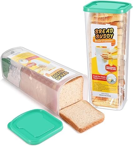 Andwarmth Bread Storage-Bread Container-Bread Keeper-Bread Dispenser-Airtight Bread Box-Bread Saver-Bread Boxes for Kitchen Counter-Green 2