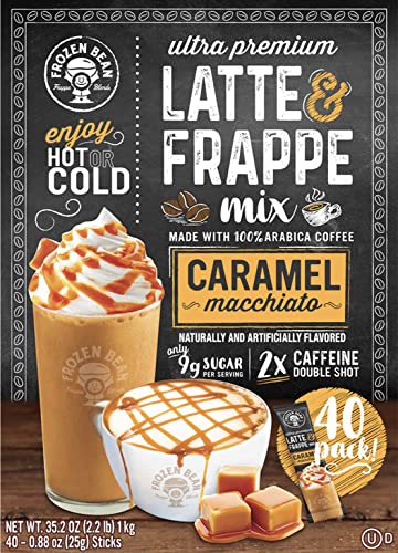 Frozen Bean Ultra-Premium Caramel Macchiato (Lightened) Latte & Frappe (40 Pack)