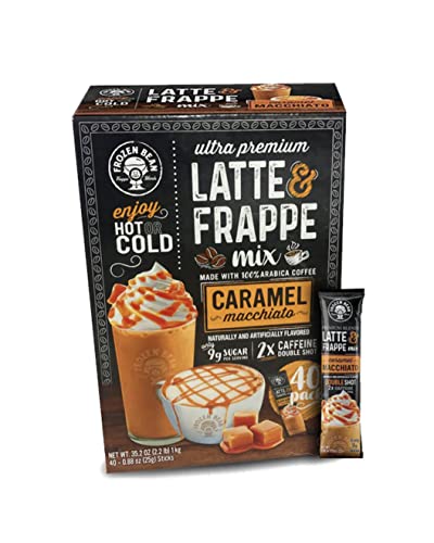 Frozen Bean Ultra-Premium Caramel Macchiato (Lightened) Latte & Frappe (40 Pack)