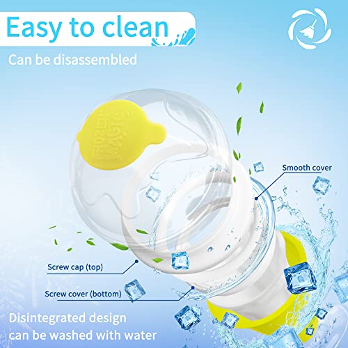 TUNISE Slushy Maker Cup, Slushy Squeeze Cup,DIY Quick Frozen Magic Cup,Double Layer Slush Cup Squeeze,Fasting Cooling Slushy Maker Cup,Suitable For Famliy Homemade Summer DIY Milk Shake Ice Cream Maker(Yellow)