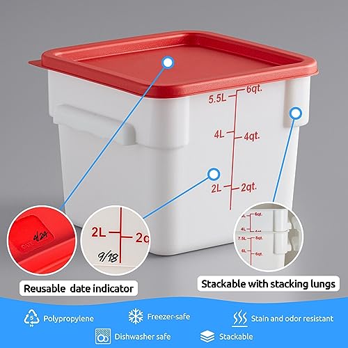 CUSINIUM 2-Pack - 6qt White Square Food Storage Containers with Lids