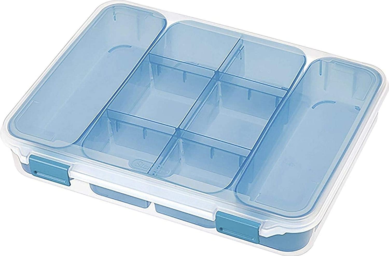 Sterilite 14028606 Divided Storage Case, Capacity: 10 lb /4.5 kg, Blue