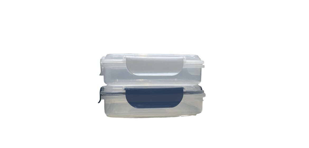 Reusable Sandwich Container, Plastic food storage with Snap-Off, Leak-Proof Lid: 1 Pack