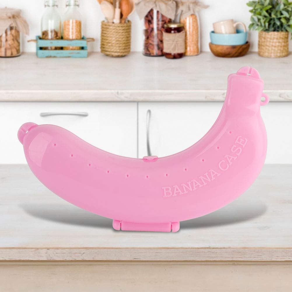 Tnfeeon Banana Keeper, Outdoor Travel Case Banana Protector Cute Carrier Storage Box Plastic Banana Protector Box Banana Case for Lunch Box Storage Covers for Fruits Freshness ()