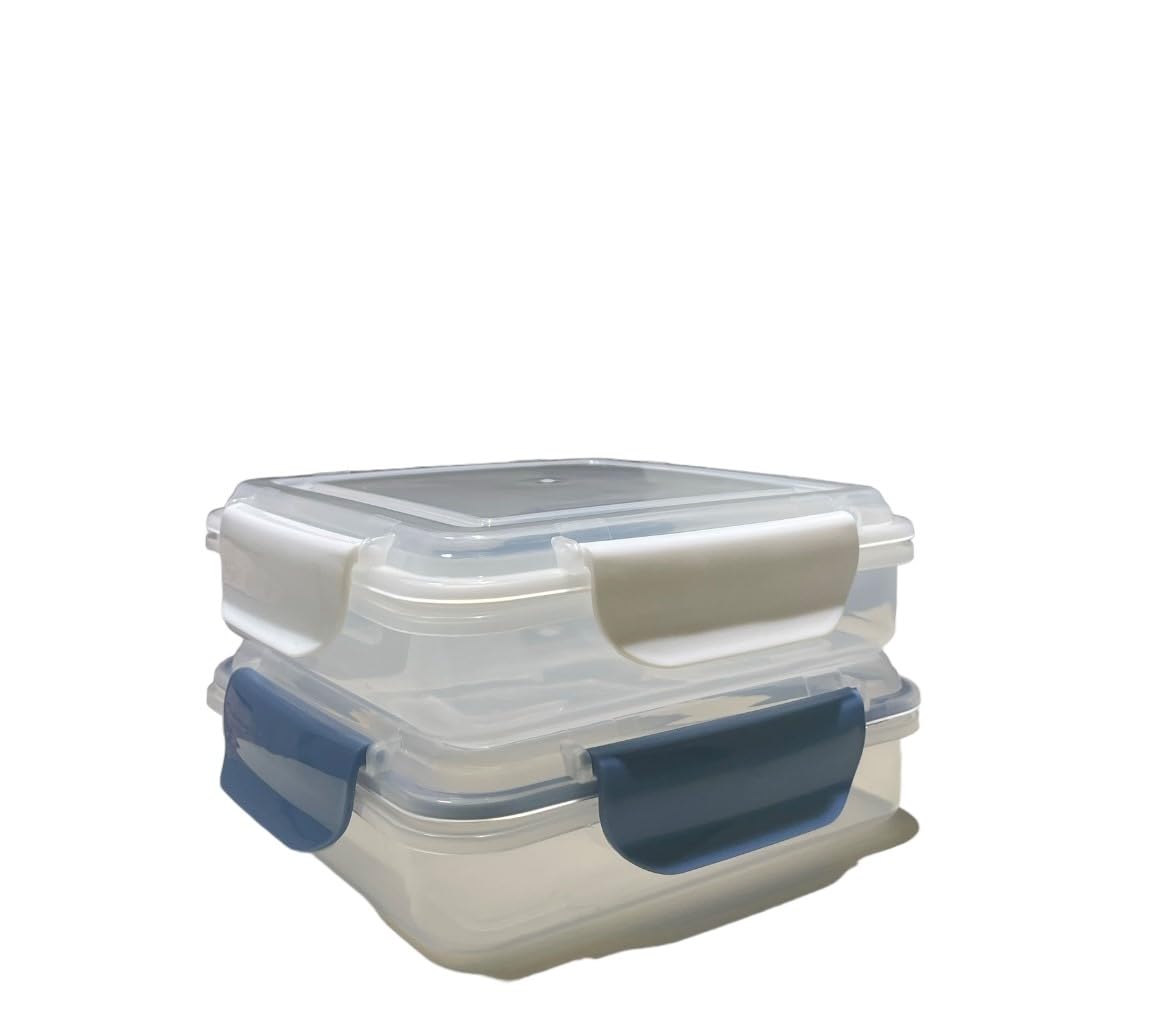 Reusable Sandwich Container, Plastic food storage with Snap-Off, Leak-Proof Lid: 1 Pack