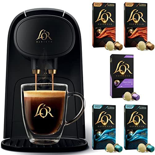 The L'OR Barista System with 50 Count Mild Variety Pack Espresso Capsules