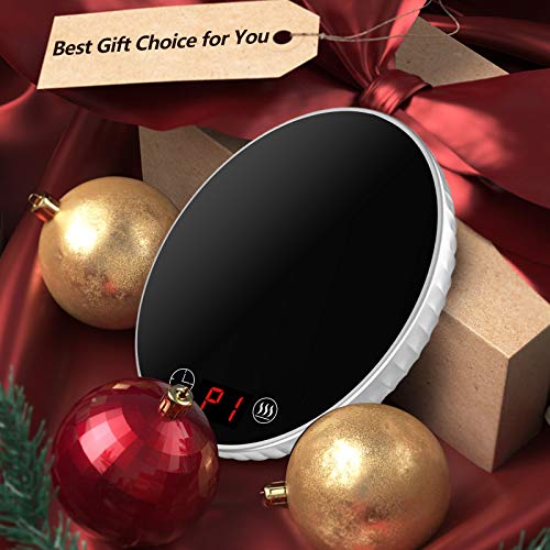 Kerjthu Coffee Mug Warmer, Smart Cup Warmer for Desk Beverage Warmer with 2 Temperature Setting Auto Shut Off Electric Tea Warmer & Candle Warmer Plate for Home Office Use (White)