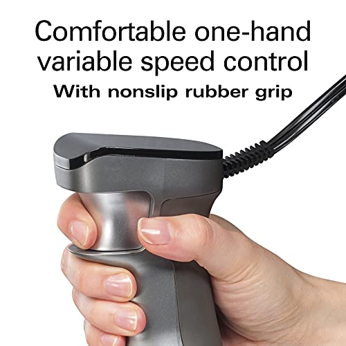Hamilton Beach Professional Electric Immersion Hand Blender with Variable Speed + Whisk, 300 Watts, LED Screen, Stainless Steel (59750)