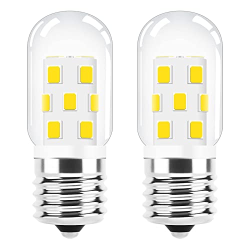 LED Microwave Light Bulb Over Stove Appliance 8206232A 40W Incandescent Equivalent, E17 LED Bulb Dimmable for Refrigerator, Range Hood, 3W 380LM Warm White 3000K, T7 Intermediate Base, Pack of 2