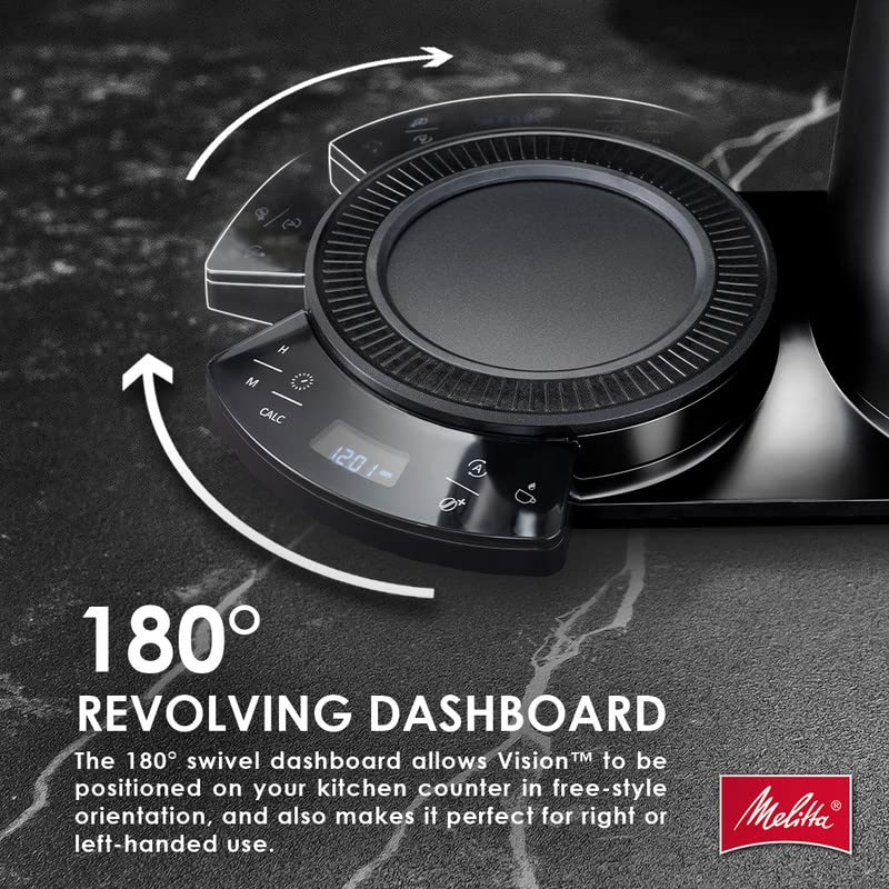 Melitta Vision Marble Black Drip Coffee Maker Luxe Automatic 12-Cup Programmable Coffee Maker
