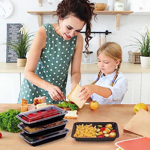 Moretoes 15 Pack 28Oz Meal Prep Containers Reusable, Disposable Food Storage, Plastic Containers for Lunch-Microwave, Freezer, Dishwasher Safe