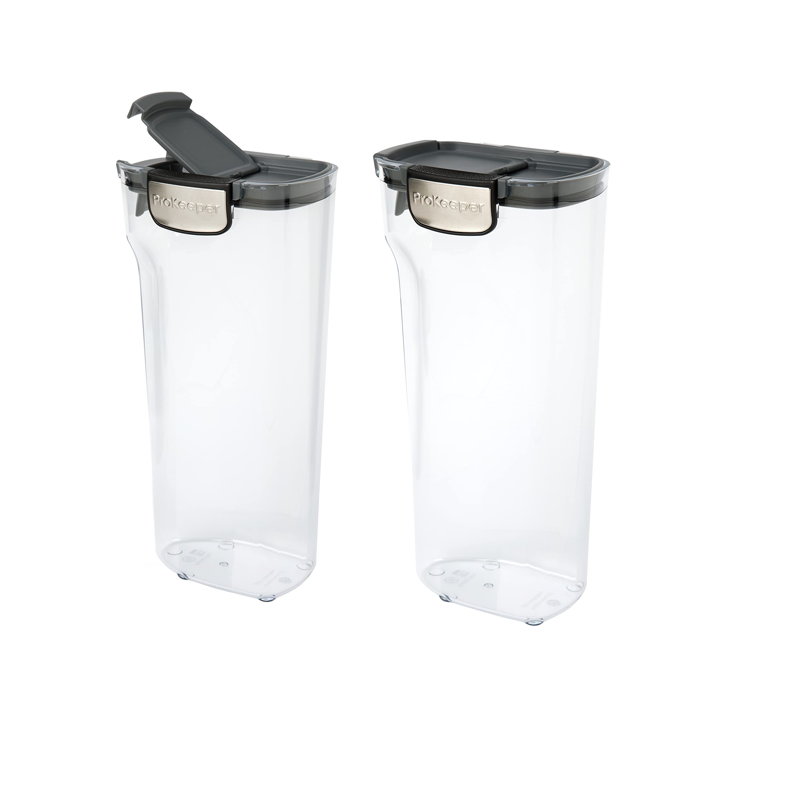 Progressive International ProKeeper+ Clear Plastic Airtight Food Baker's Kitchen Storage Organization Container Canister Set with Magnetic Accessories, 2- Piece Set (Pasta 2.4-Quart)