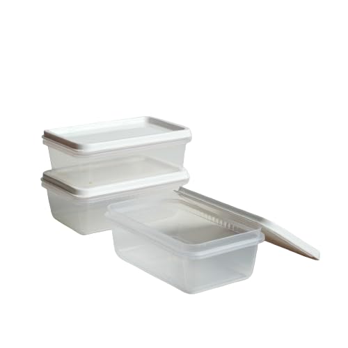 Unica Food Storage Container, with Airtight Lid, Stackable Rectangle Meal Prep Container, BPA-Free, Microwave, and Freezer Safe, Set of 3, 18 oz, 4.5x4.5x2.51 in