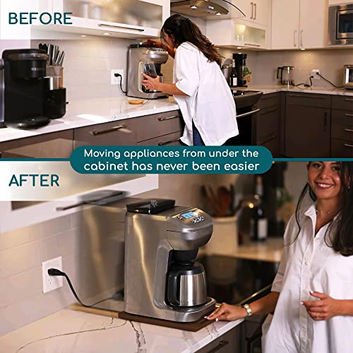 Ibyx Elegant Sliding Tray for Your Coffee Maker & Heavy Kitchen Appliances - Sturdy, Slides Easily from Under The Cabinet (Brown, 7.5βW x 14.5βD)