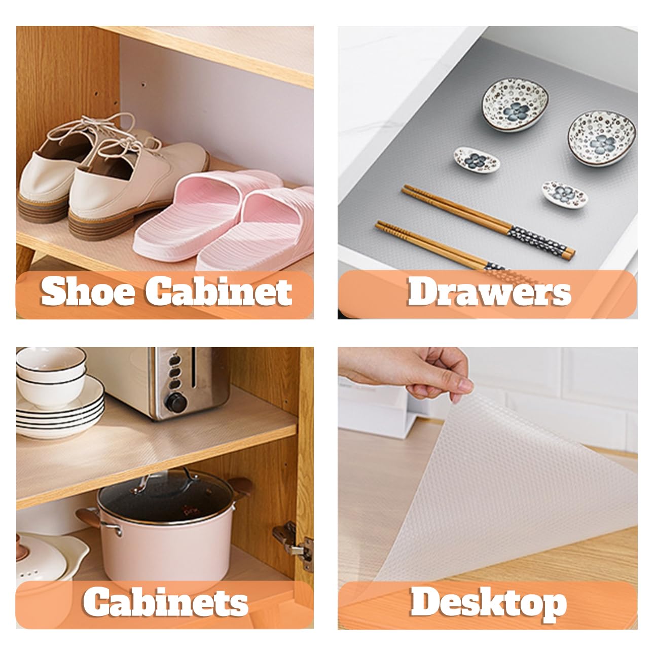 BESTORI Waterproof Shelf Liner for Kitchen Non-Adhesive Cabinets Drawer Liner 23.6 x 196.9 Inches Oil-Proof Non-Slip Washable Cuttable Refrigerator Liners for Protector Desks Transparent