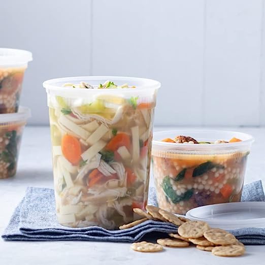 BaydenB 32 oz Deli Containers with Lids | Food-Grade Plastic, Microwave and Freezer Safe, Stackable, Leak-Proof, and Versatile for Meal Prep, Leftovers, and Takeout Storage (15)