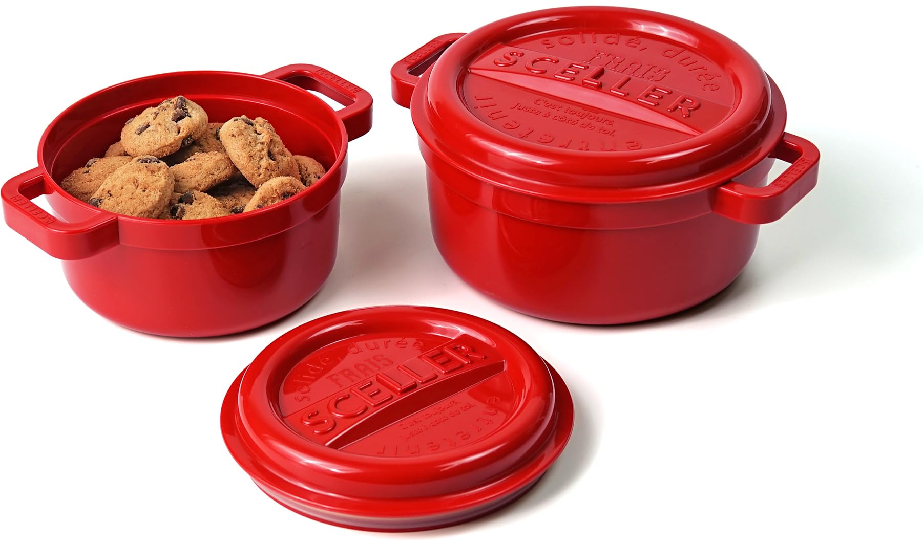 carrotez Snack Containers with lids Condiment Containers Easy to Clean Leak Proof BPA Free 2 Pack - Red