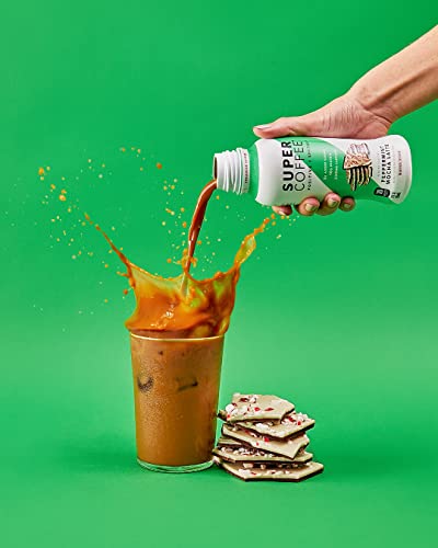 Super Coffee, Iced Keto Coffee (0g Added Sugar, 10g Protein, 70 Calories) [Peppermint Mocha Latte] 12 Fl Oz, 12 Pack | Iced Coffee, Protein Coffee Drinks - LactoseFree, GlutenFree