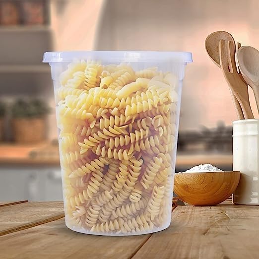 BaydenB 32 oz Deli Containers with Lids | Food-Grade Plastic, Microwave and Freezer Safe, Stackable, Leak-Proof, and Versatile for Meal Prep, Leftovers, and Takeout Storage (15)