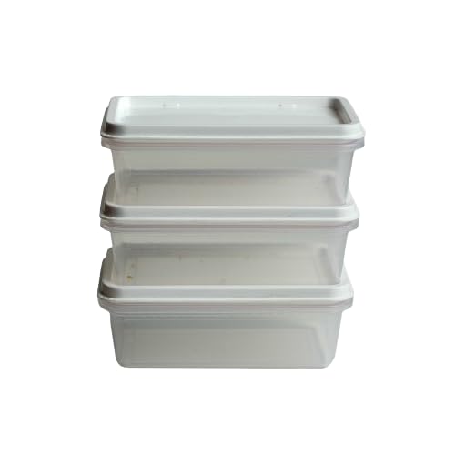 Unica Food Storage Container, with Airtight Lid, Stackable Rectangle Meal Prep Container, BPA-Free, Microwave, and Freezer Safe, Set of 3, 18 oz, 4.5x4.5x2.51 in