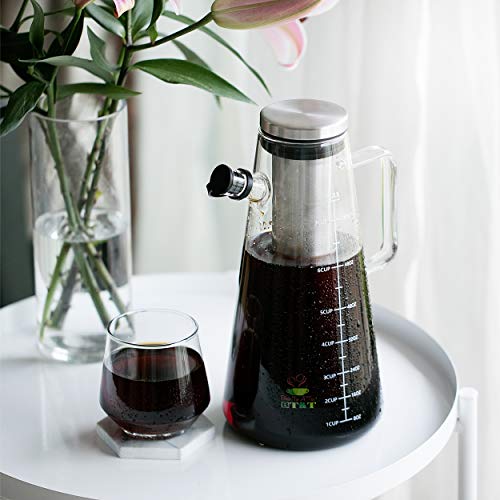 BTaT- Cold Brew Coffee Maker, Iced Coffee Maker, 2 Liter (2 Quart, 64 oz), Iced Tea Maker, Cold Brew Maker, Tea Pitcher, Coffee Accessories, Iced Tea Pitcher, Cold Brew System, Cold Brew Pitcher