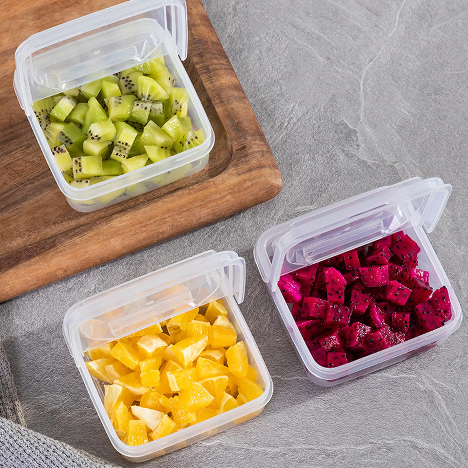3 Pack Cheese Storage Containers with Flip Lids, Sliced Cheese Container for Fridge, Clear Plastic Butter Block Cheese Slice Storage Box Portable Freezer Food Storage Container