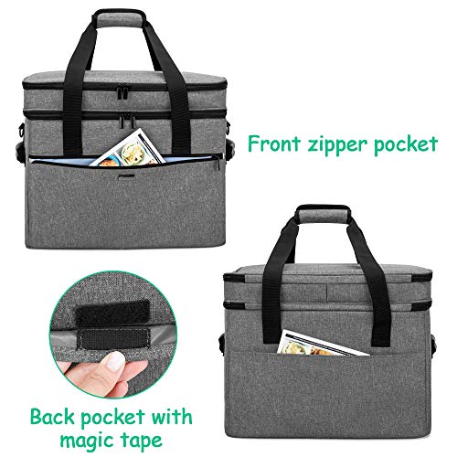 YARWO Slow Cooker Bag Compatible with Crock-Pot and Hamilton Beach 6-8 Quart Oval Slow Cooker, Double Layers Slow Cooker Travel Carrier for kitchen Appliance and Accessories, Gray (Bag Only)