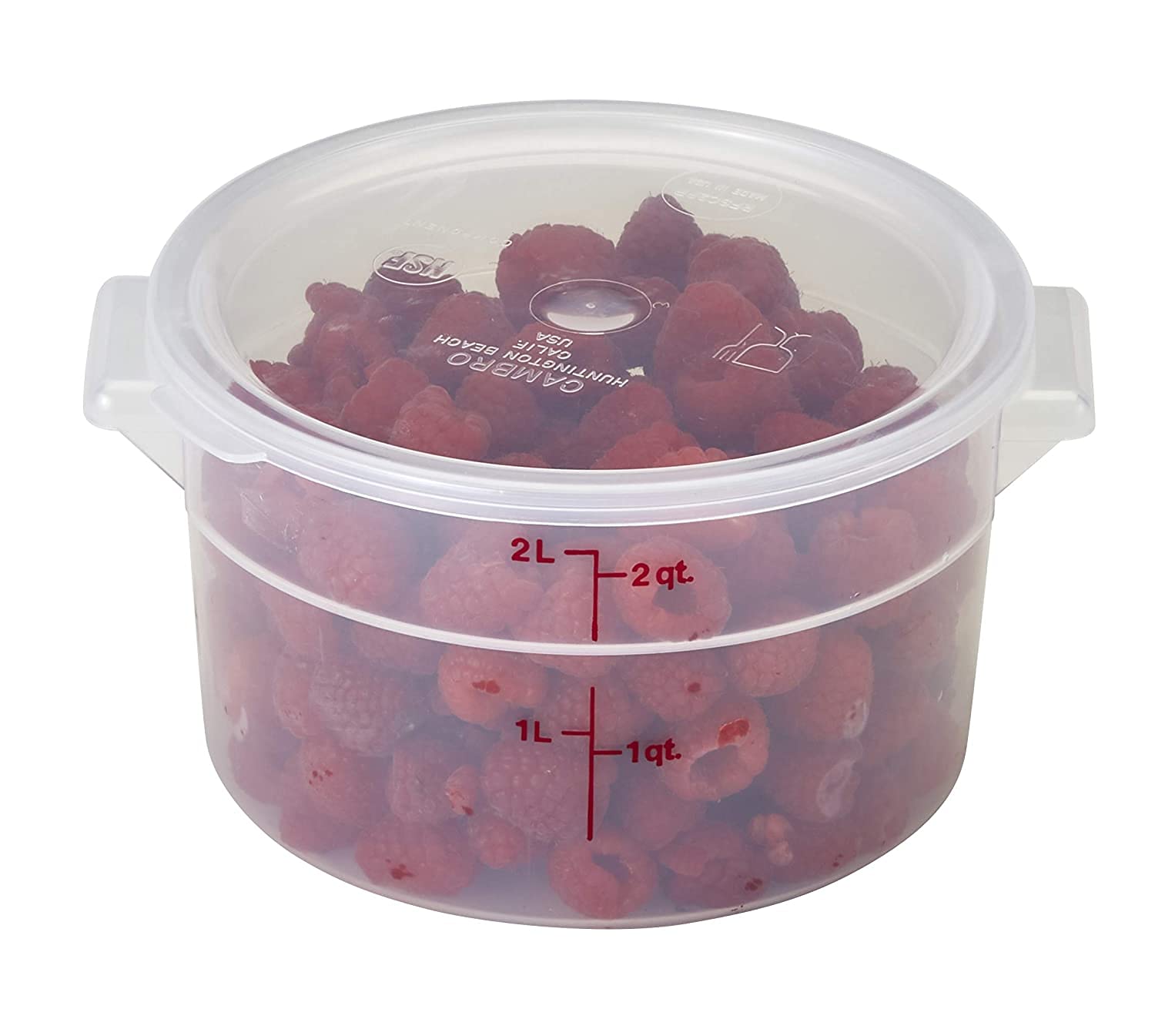 Lumintrail Cambro 2 Quart and 4 Quart Round Food Storage Container, Translucent, with Translucent Lids, Bundle with a Measuring Spoon Set