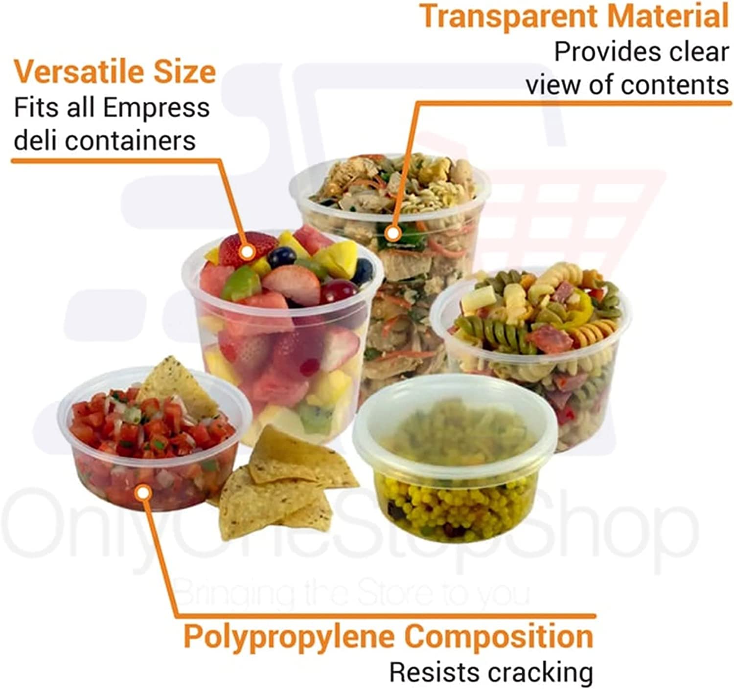 VeZee Heavyweight - 64oz - Clear Disposable Round Food Storage Deli Containers with Lids To-Go For Thanksgiving, Microwavable, Leak Proof, BPA-free : Set of 50