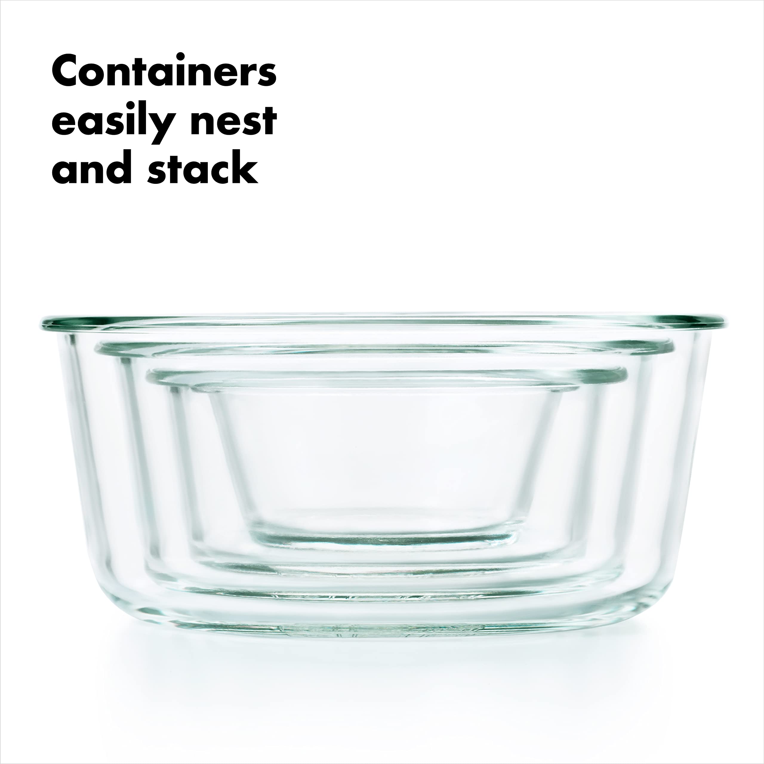 OXO Good Grips 1 Cup Smart Seal Glass Round Food Storage Container (Pack of 2)