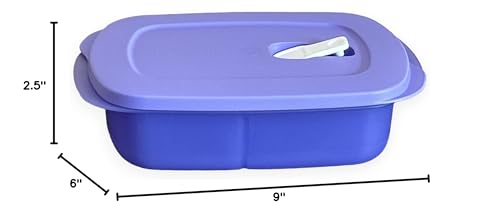 Tupperware CrystalWave Microwave Divided Rectangle Dish Container Purple