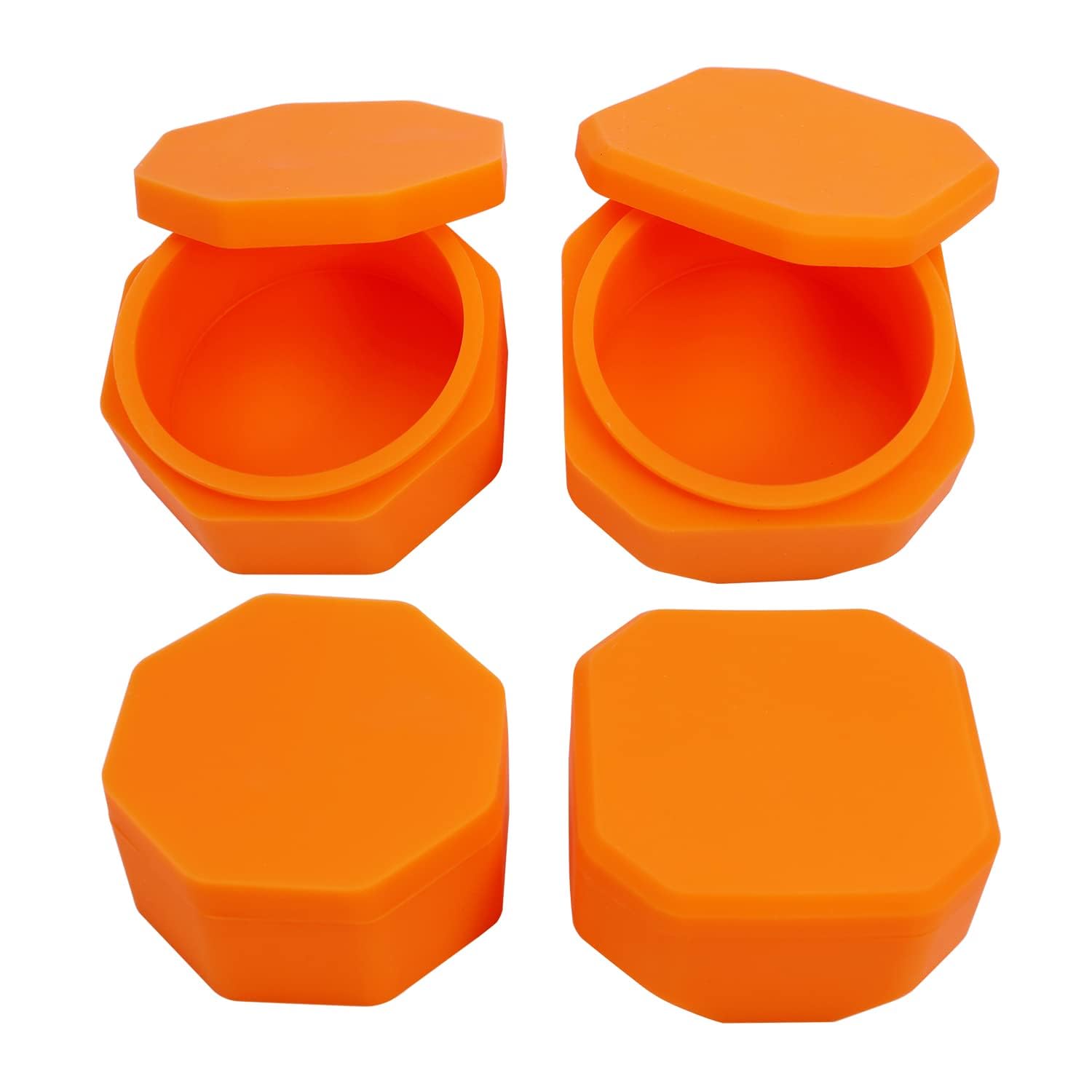YHSWE Large 105ml 118ml Non-stick Silicone Wax Oil Container Multi Use Storage Jar (Orange)