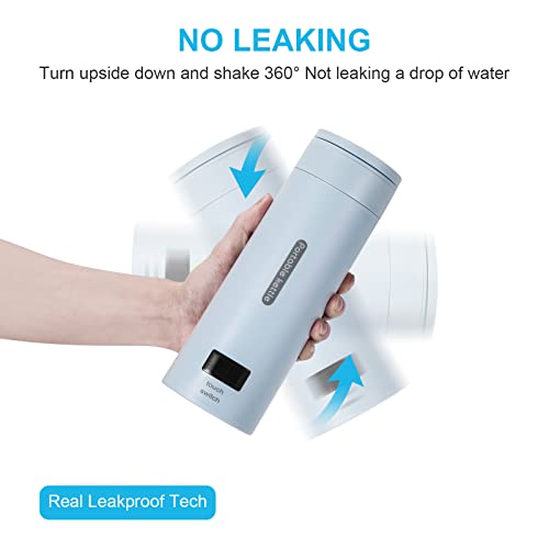 Small Portable Electric Kettle, Travel Mini Electric Tea Kettle, Personal One Cup Hot Water Boiler, 3-in-1 Portable Water Boiler Kettle (Blue)