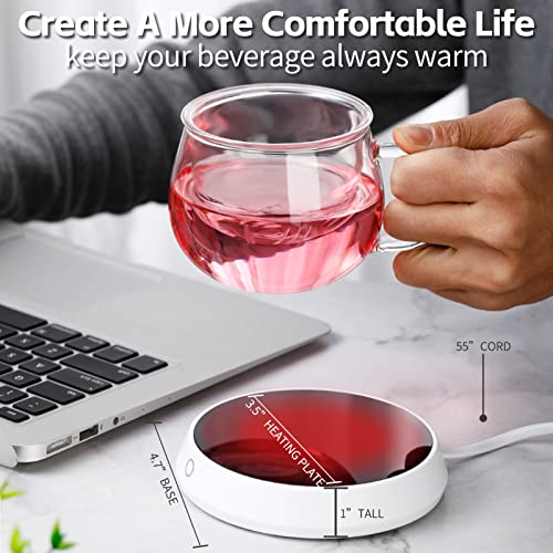 Coffee Mug Warmer, Electric Coffee Warmers for Office Desk, Candle Warmers with 2 Temperature Settings & Gravity Switch Auto On/Off, Warming & Heating Coffee, Milk, Beverage, Tea and Hot Chocolate