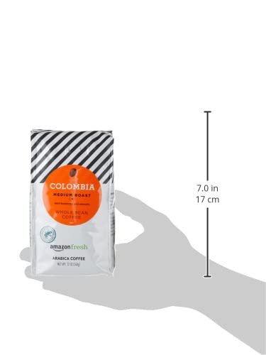 AmazonFresh Colombia Whole Bean Coffee, Medium Roast, 12 Ounce (Pack of 3)