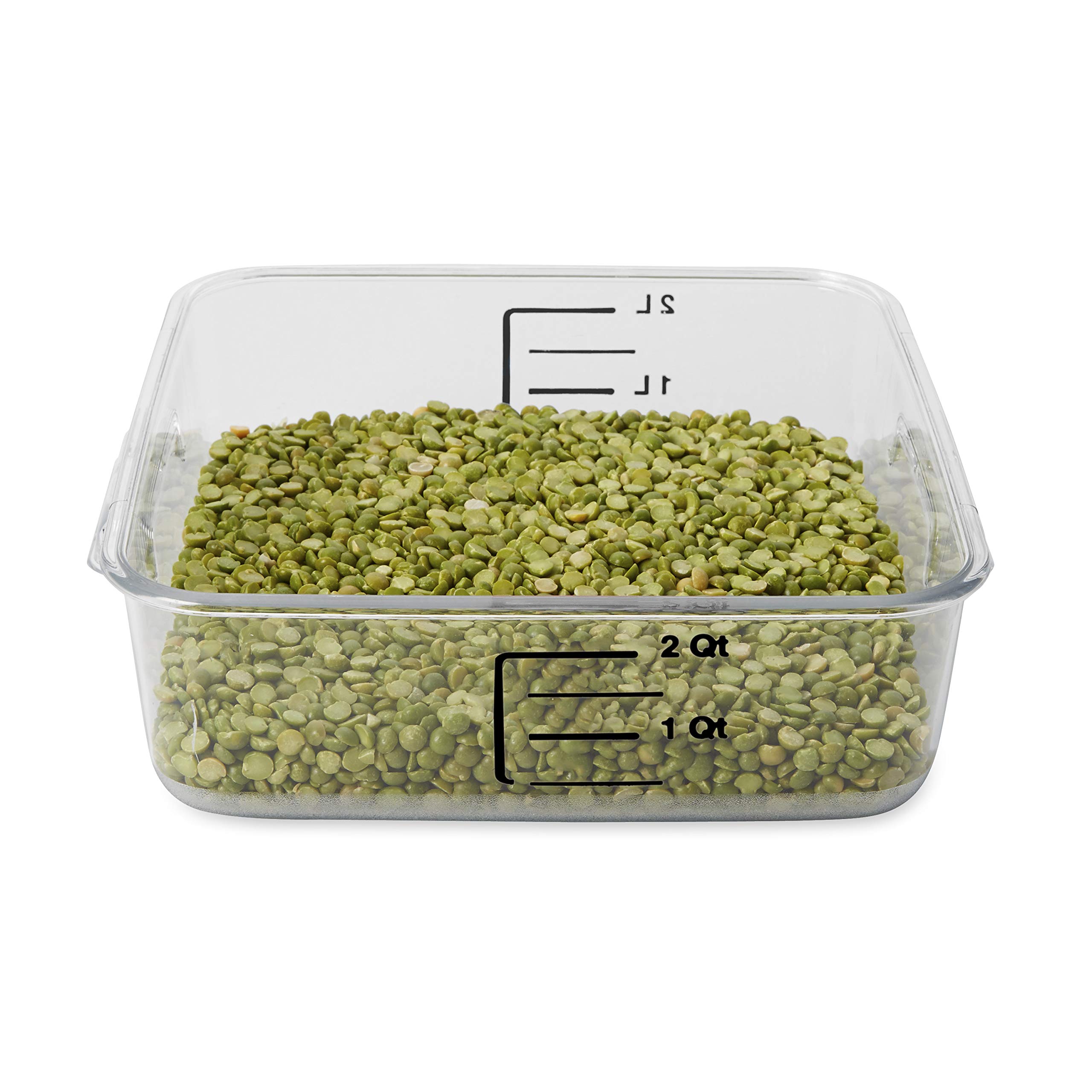 Rubbermaid Commercial Products Plastic Space Saving Square Food Storage Container For Kitchen/Sous Vide/Food Prep, 2 Quart, Clear (Fg630200Clr) (Pack of 2)