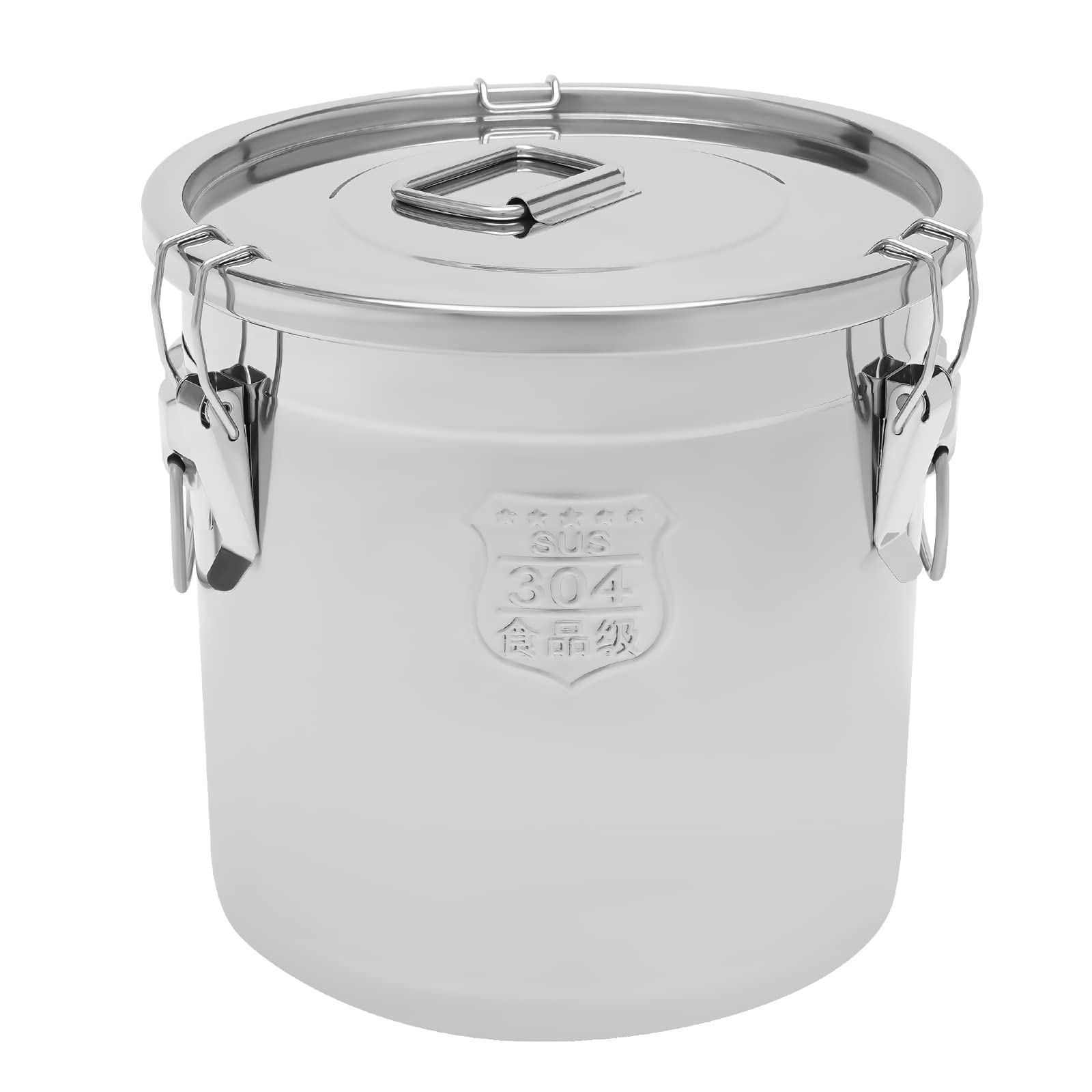 TOOL1SHOoo 21L/33L Airtight Rice Bucket 304 Stainless Steel Canister Food Storage Container Food Storage Container Airtight Canister Storage Bucket with Lid (21L)