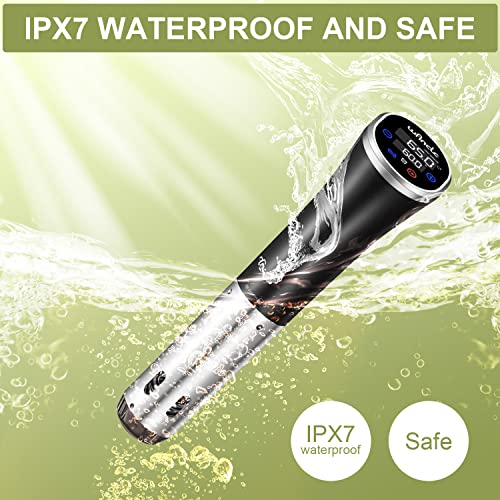 Wancle Sous Vide Cooker Machine 1100W IPX7 Immersion Circulator, with Reservation Function, Easy to store