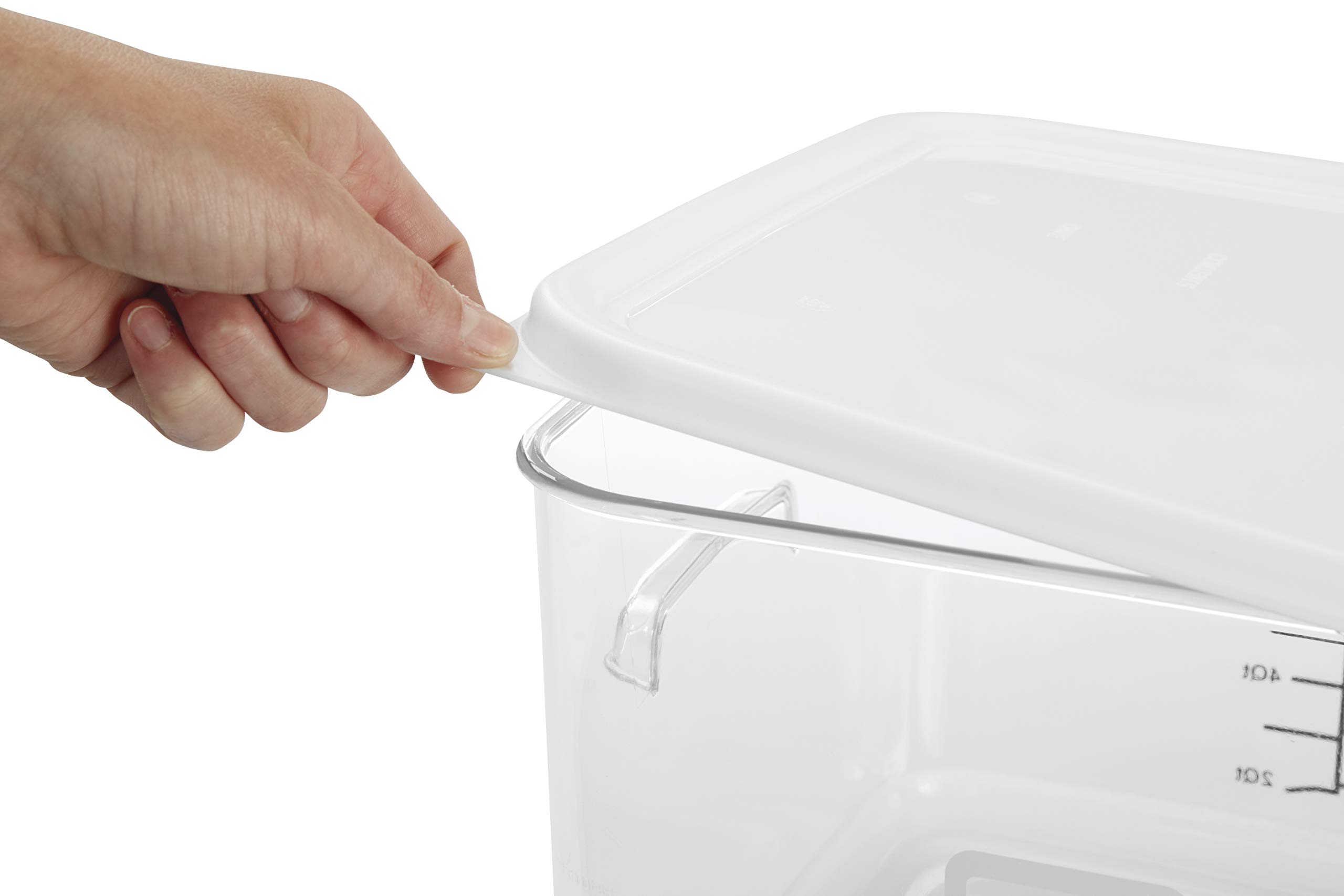 Rubbermaid Commercial Products Plastic Space Saving Square Food Storage Container For Kitchen/Sous Vide/Food Prep, 2 Quart, Clear (Fg630200Clr) (Pack of 2)
