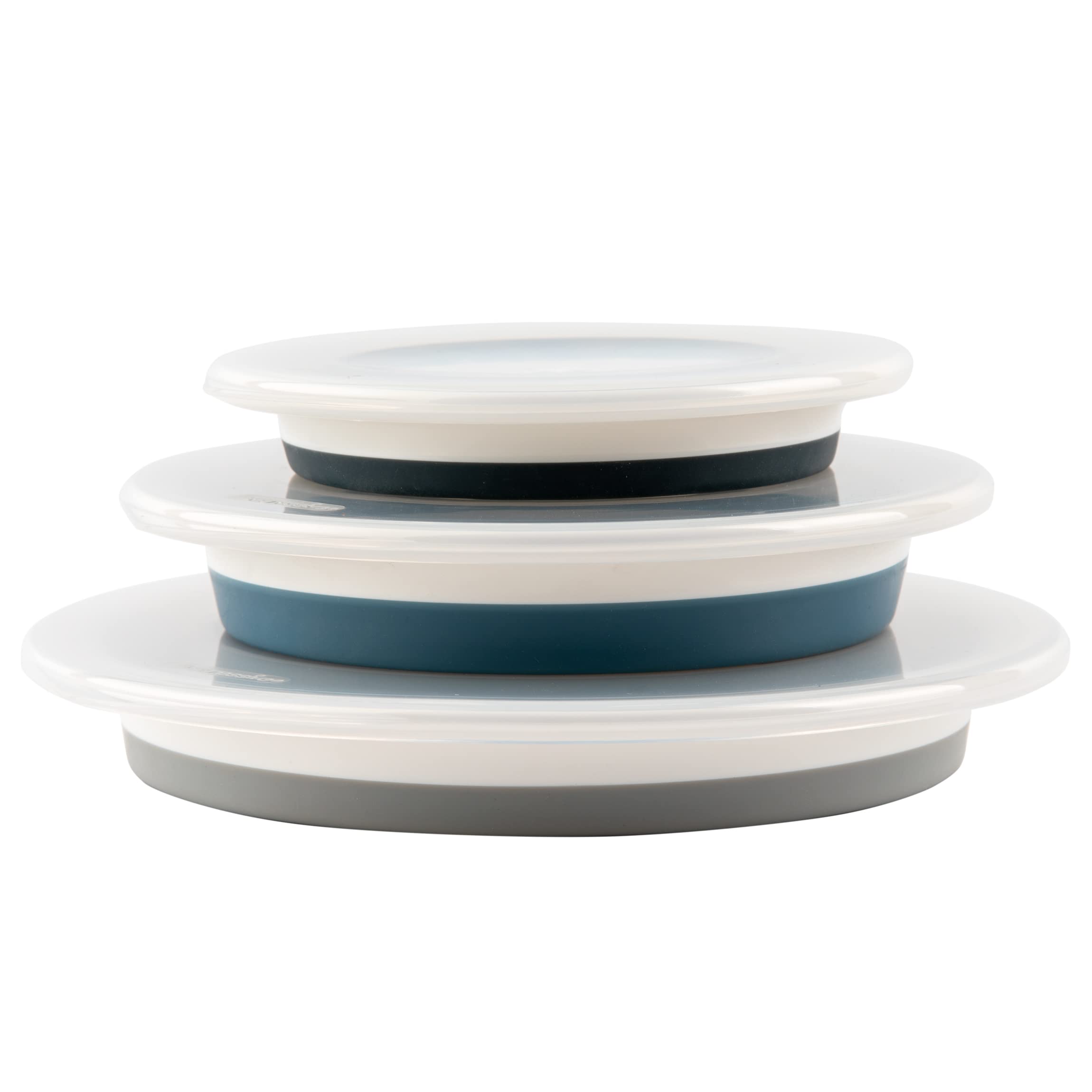 Progressive Prepworks Thinstore Collapsible Prep/Storage Bowls with Lids - Set of 3, Dark Pastels