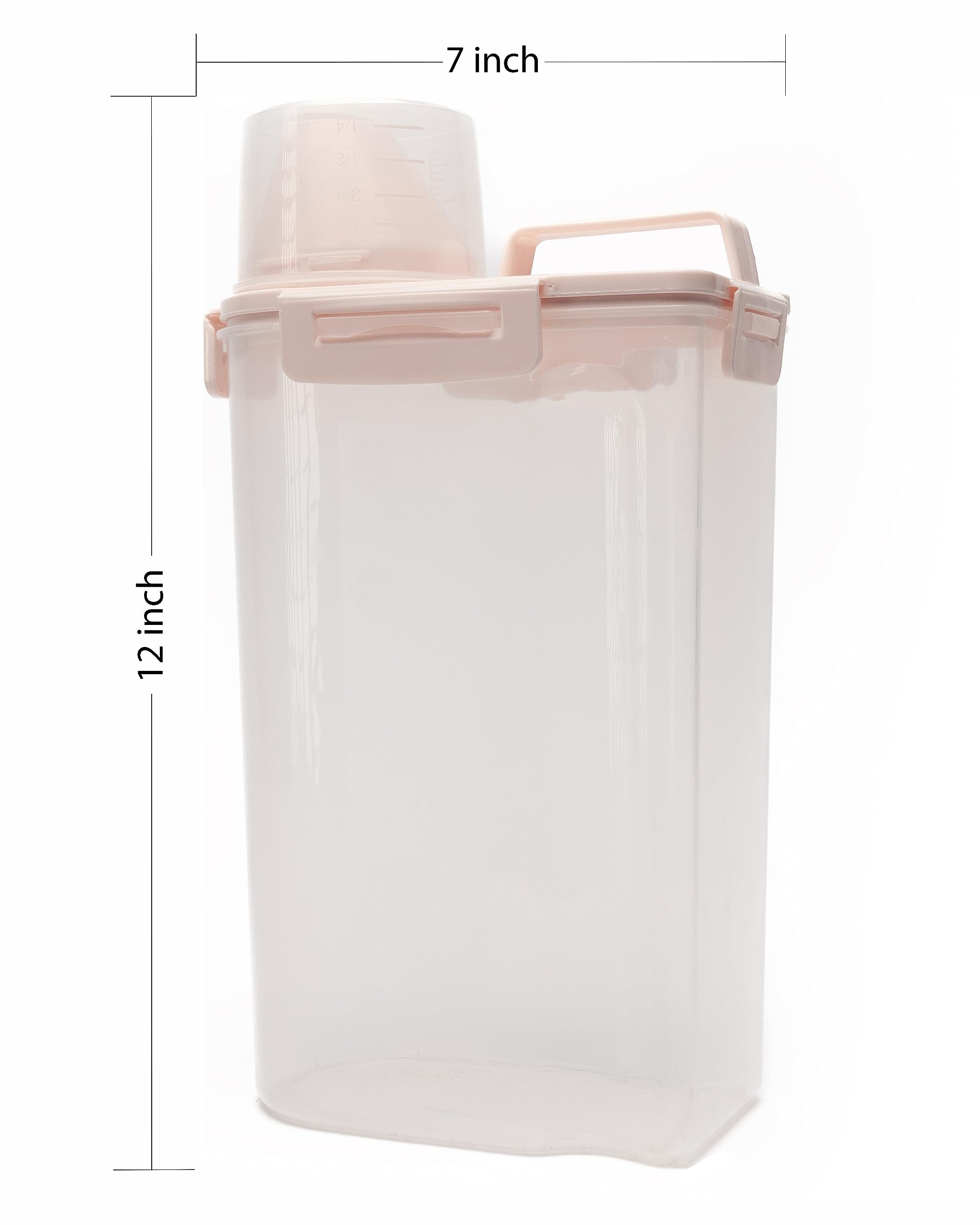Everyday JAM Food Storage Container - Airtight Seal and Food-Grade Transparent Plastic Container - BPA Free - Measuring Cup, Pouring Spout - for Rice, Pasta, Sugar, Cereal, Snacks, Dry and Wet Goods
