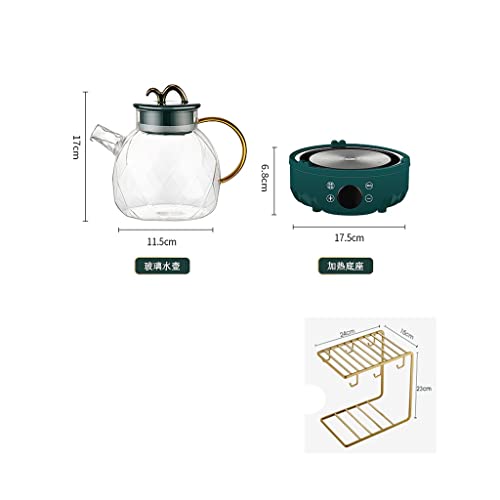 CXDTBH Tea Cup Glass Kettle European Household Ceramic Nordic Coffee Cup and Saucer Utensils Afternoon Tea Set (Color : D, Size : 4-cup kit)