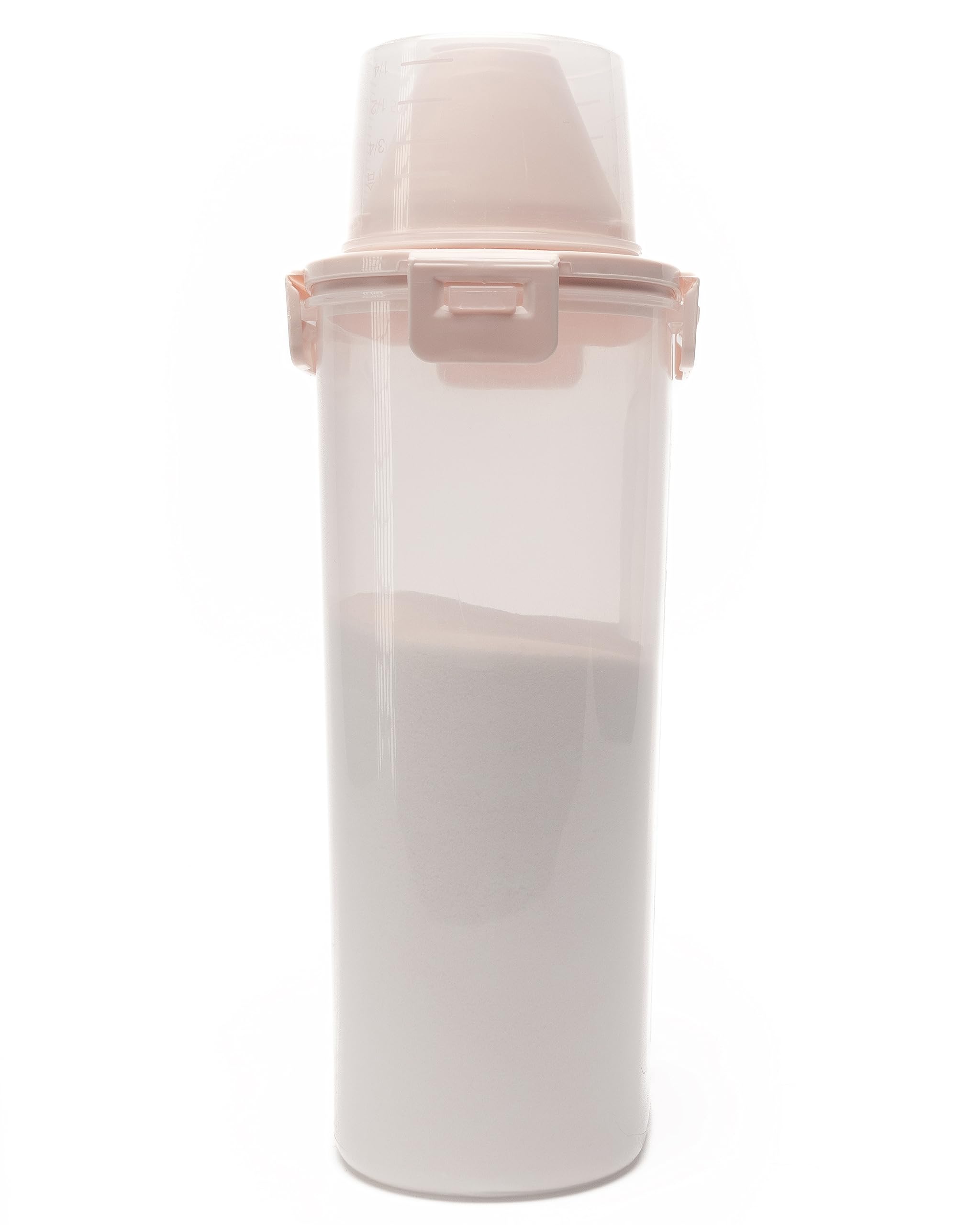 Everyday JAM Food Storage Container - Airtight Seal and Food-Grade Transparent Plastic Container - BPA Free - Measuring Cup, Pouring Spout - for Rice, Pasta, Sugar, Cereal, Snacks, Dry and Wet Goods