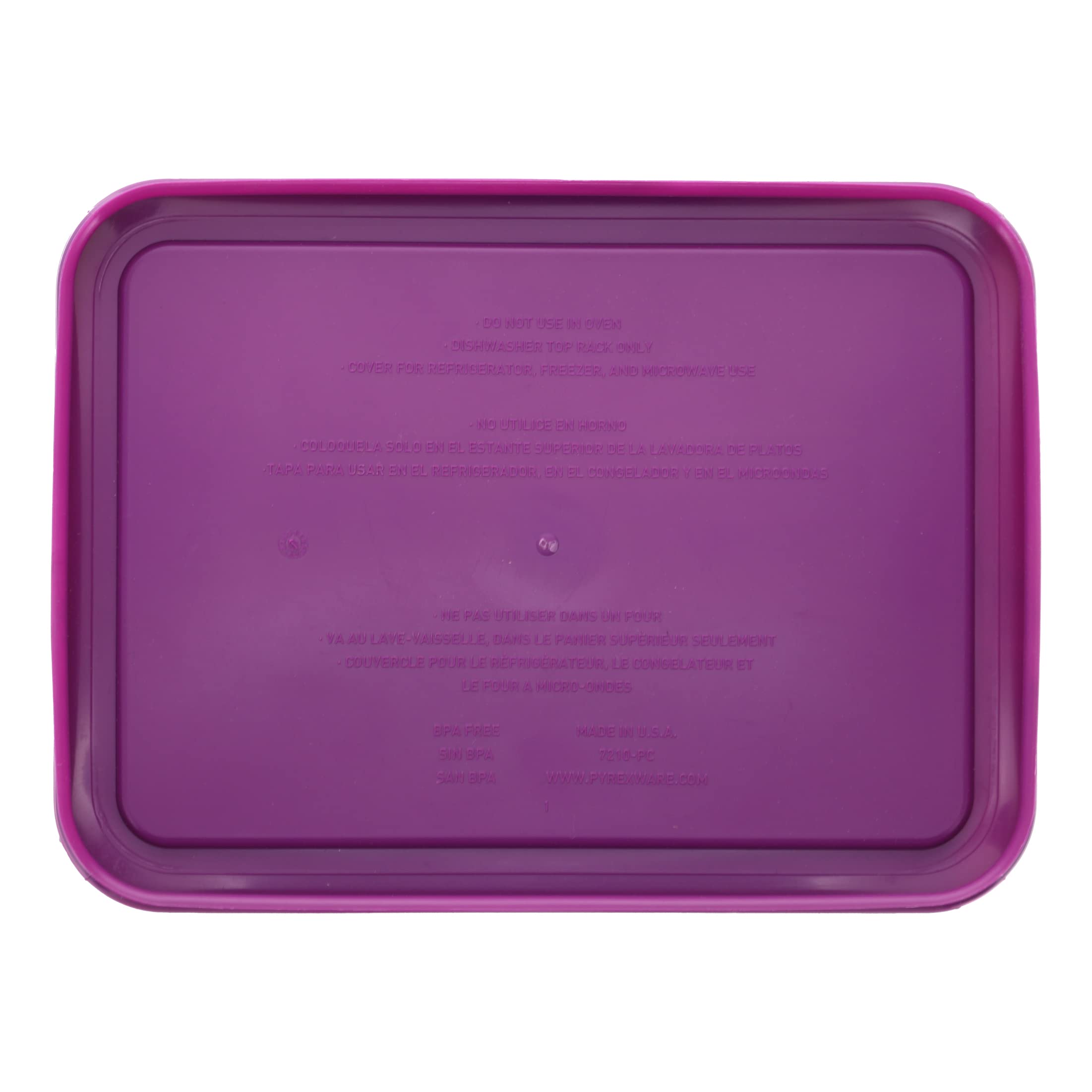 Pyrex 7210-PC 3-cup Thistle Purple Plastic Food Storage Replacement Lid, Made in USA - 4 Pack