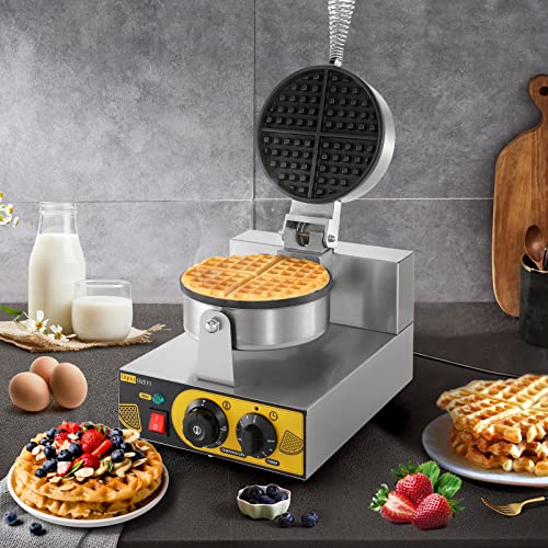 Dyna-Living Commercial Waffle Maker Electric Waffle Iron Nonstick Restaurant Flip Waffle Cones Maker Machine Waffle Bowl Maker for Household Bakeries Snack Bar 110V 1200W