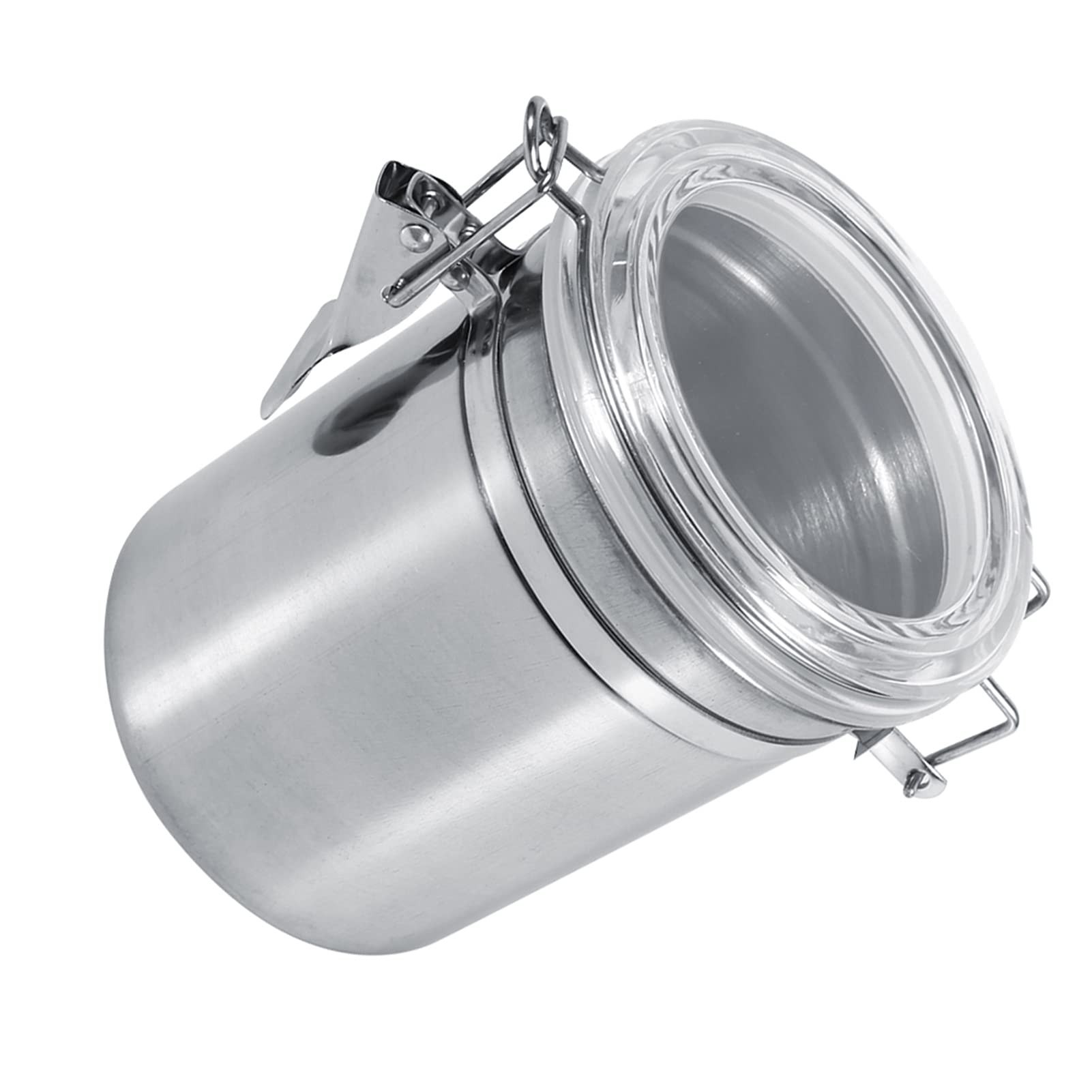 Food Containers, Container Set with Clear Arylic Lid and Locking Clamp Lid Stainless Steel Airtight Canister,Food Storage (L)