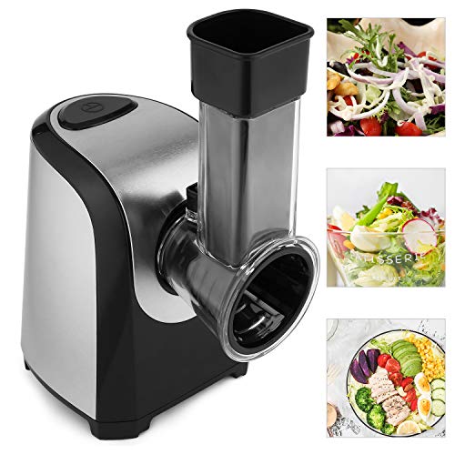 Electric Vegetable Graters Professional Salad Maker, Electric Slicer Shredder Graters for Kitchen, Gratersr/Chopper/Salad ,Electric Salad machine for Vegetables Carrot Cheese Black