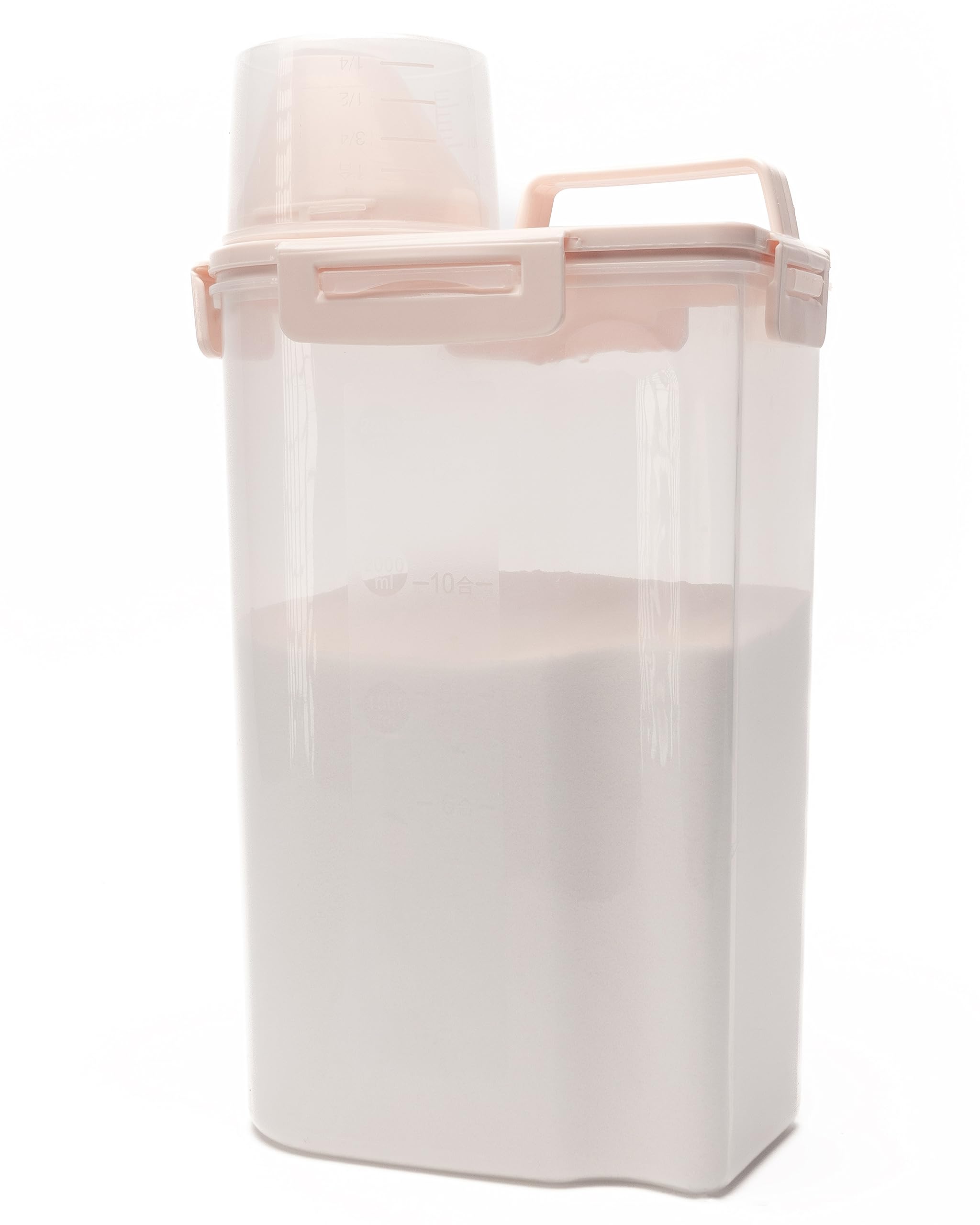 Everyday JAM Food Storage Container - Airtight Seal and Food-Grade Transparent Plastic Container - BPA Free - Measuring Cup, Pouring Spout - for Rice, Pasta, Sugar, Cereal, Snacks, Dry and Wet Goods