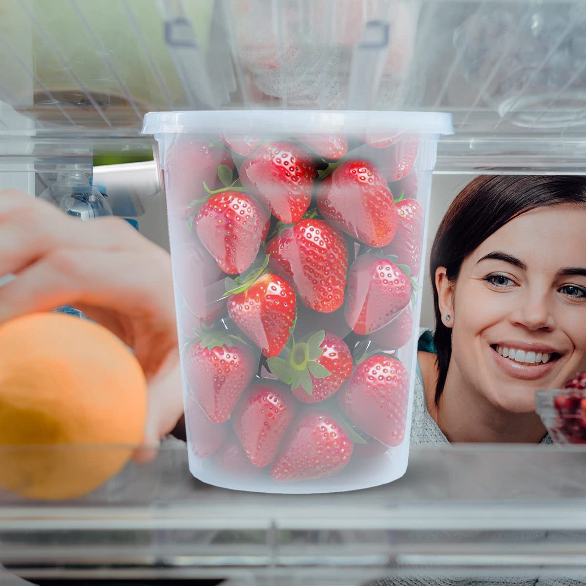 Plastic Food Storage Container Set (48 SET, 24 OZ) - Microwave and Dishwasher Safe - BPA Free